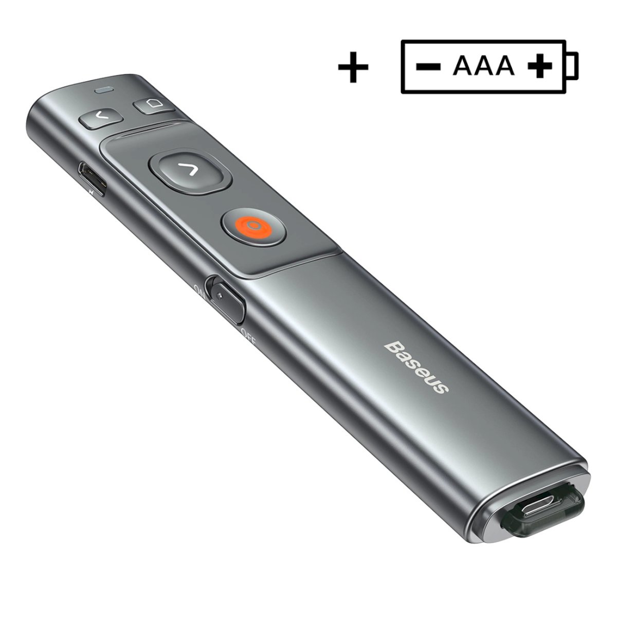 Baseus Orange Dot wireless laser pointer for presentations - gray (with ...