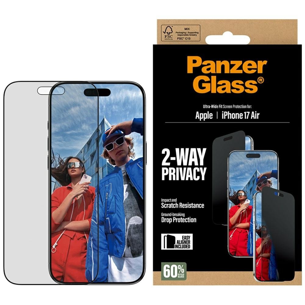 PanzerGlass Ultra-Wide Fit EasyAligner Privacy Glass for iPhone Air ...